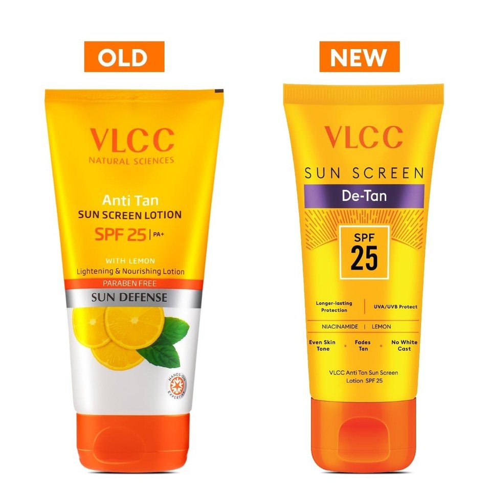 VLCC De - Tan Sun Screen Lotion SPF 25 Niacinamide & Kojic Acid 150 X2 ...