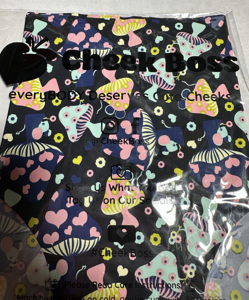 NWT Cheek Boss High Rise Seamless Brief LARGE Black Pink Mushroom Mouse ...