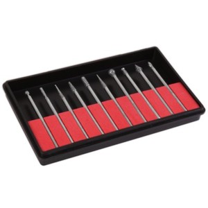 10Pc DIAMOND BURR DRILL BIT SET Metal Deburring Dremel Small Mini ...