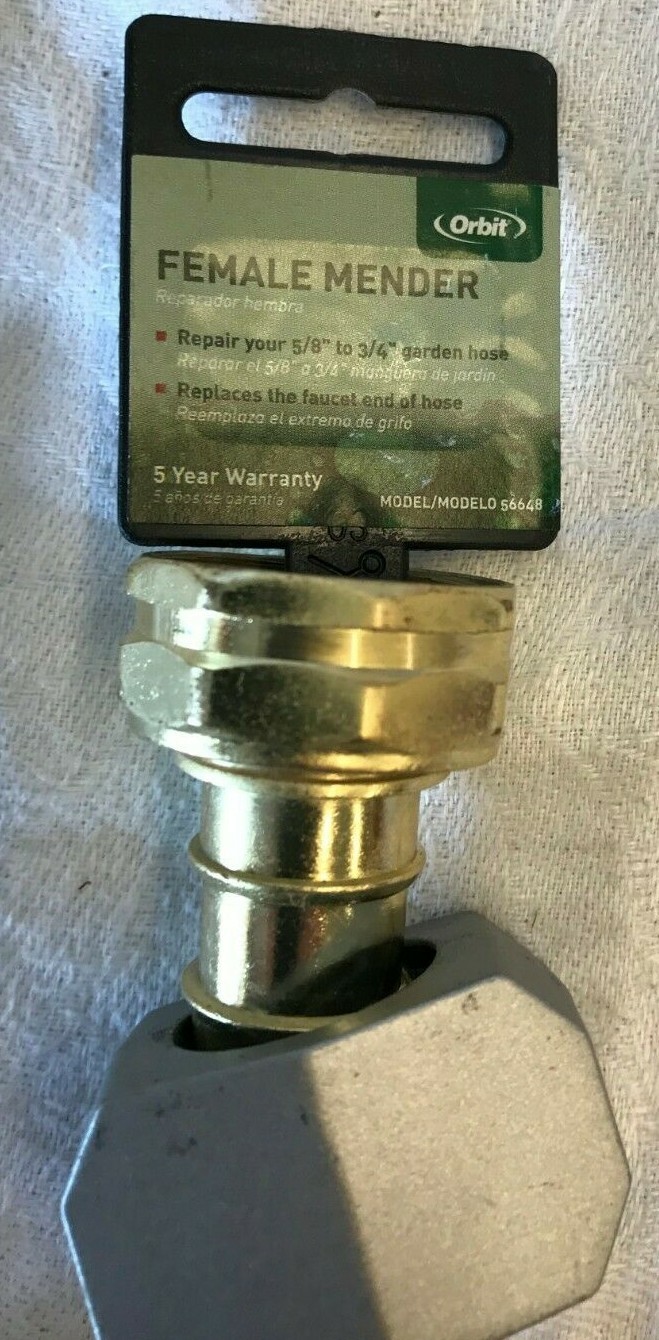 Orbit Female Garden Hose End Mender for 5/8" to 3/4" Hose Lot of 1 FREE ...