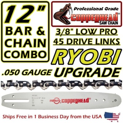 COPPERHEAD 12" BAR & CHAIN COMBO - RYOBI SAW HD UPGRADE FROM .043 TO ...
