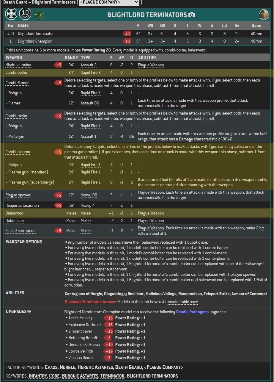 Blightlord Terminator Champion Balesword Death Guard Warhammer 40k ...