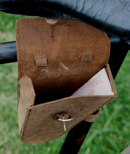 Vintage Brown Leather Bike Frame TOOL BAG POUCH TOC Bicycle Road Fixie ...