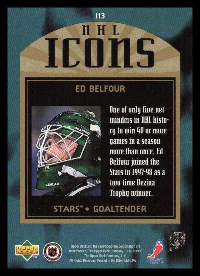 1997-98 SP Authentic #I13 Ed Belfour Dallas Stars | eBay