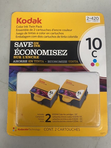 Kodak Genuine 10C 2 Pack OEM Tri-Color Genuine Kodacolor Color Ink Twin ...