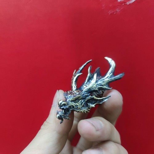 Solid Brass Dragon Head Keychain Creative Dragon King Key Pendant ...