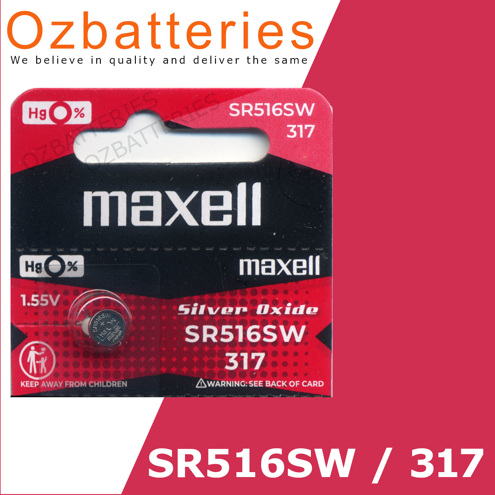Maxell Watch batteries, Silver Oxide 516, 616, 621, 626, 920, 927 ...