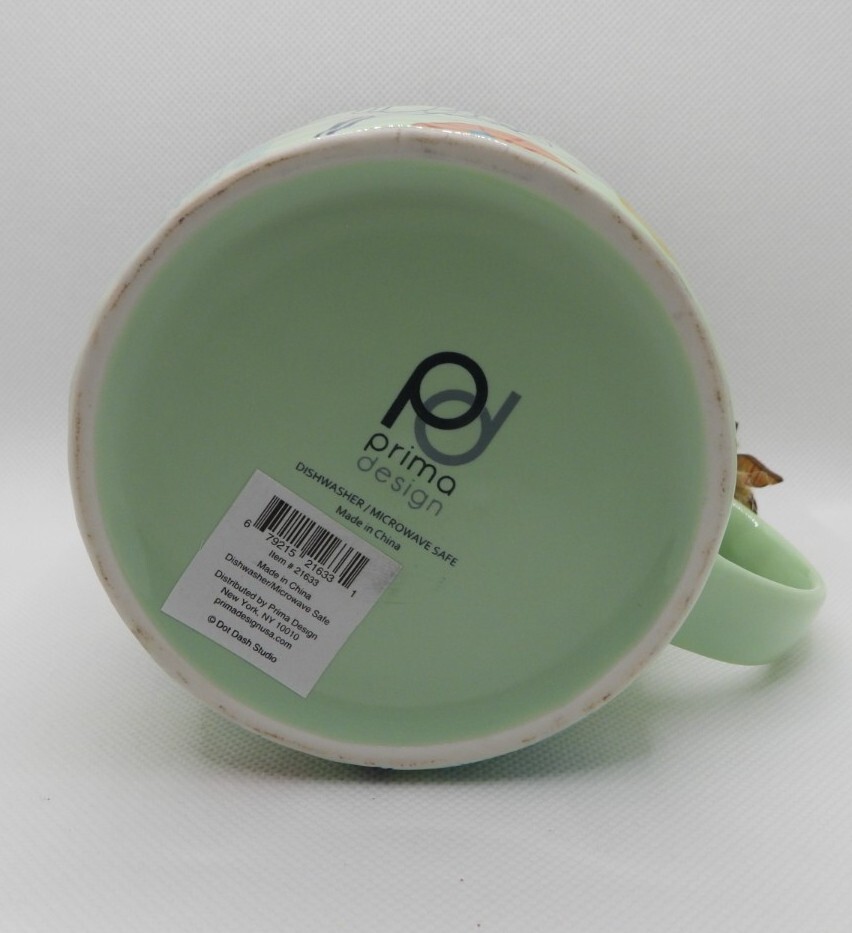 New Coffee Mug Pumpkins Soft Turquoise Prima Design Fall Edition 20 oz ...