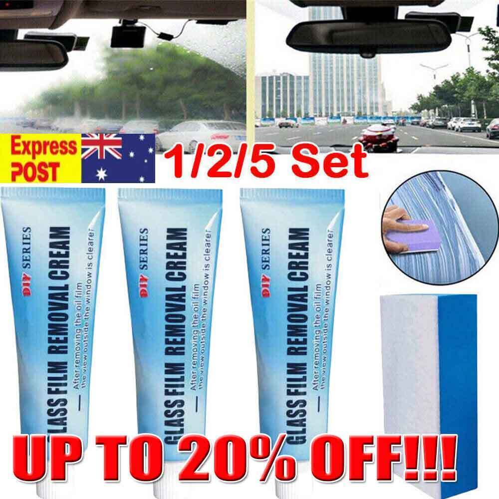 5x Car Glass Oil Film Cleaner Removal Cream Paste Windshield Water Spot ...