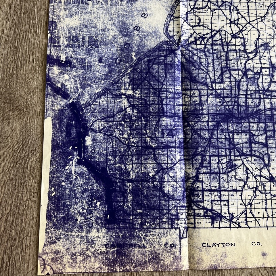 Vintage Map Of Fulton And Dekalb Counties, 1926 Edition (later library ...