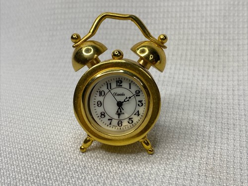 Vintage Miniature Gold Quartz Clock, Alarm Clock Shaped | eBay