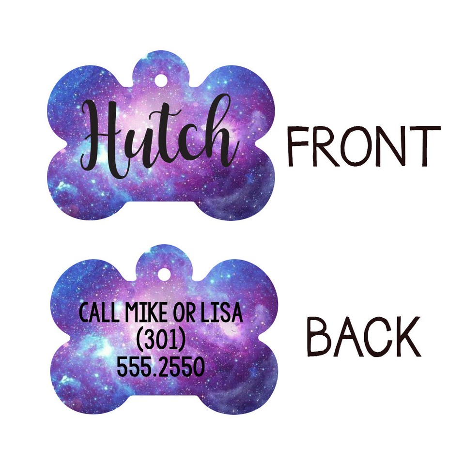 Galaxy Space Stars Dog Tag | Personalized Pet ID Tag for Boy | Custom ...