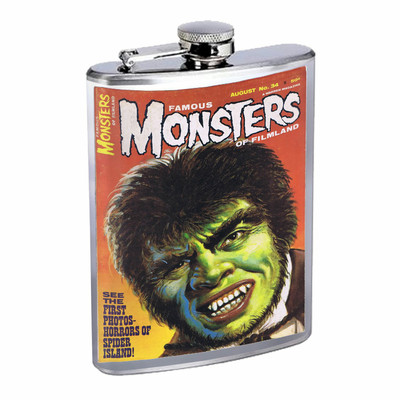 Vintage Monsters D10 8oz Hip Flask Stainless Steel Creepy Scary ...