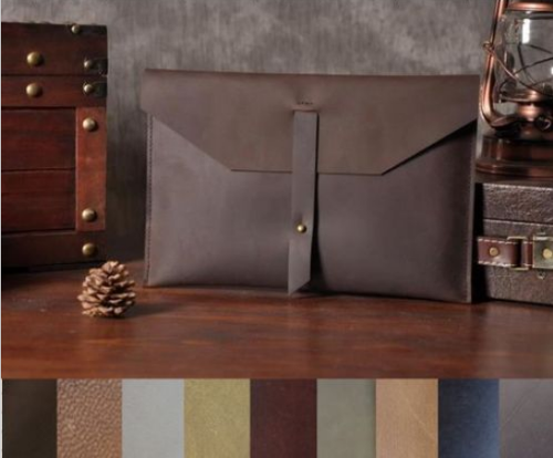 file Folder pocket cow Leather Messenger bag Briefcase 44 X 31cm brown ...