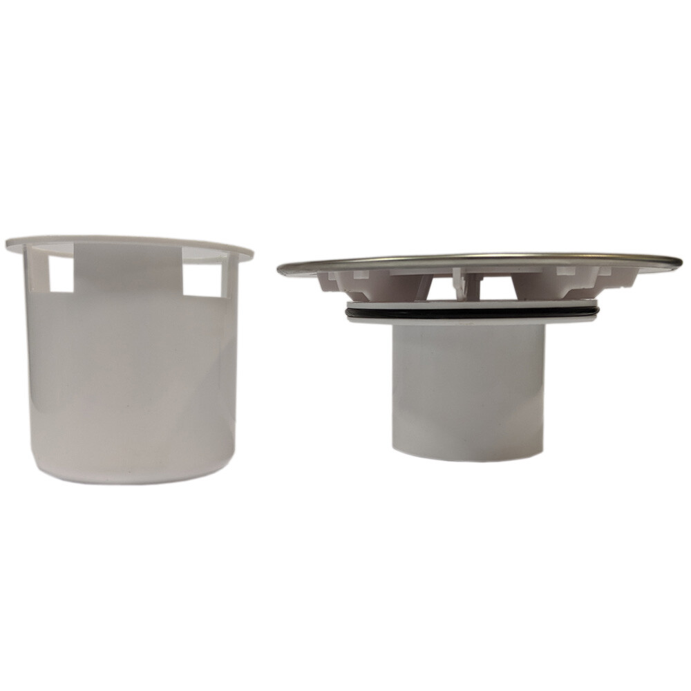 Shower Drain Waste Replacement Chrome Cap Tube Sediment Cup for 90mm ...