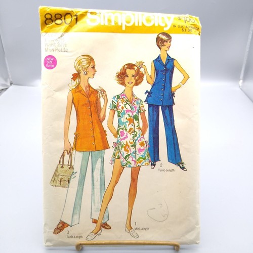 UNCUT Vintage Sewing PATTERN Simplicity 8801, Misses Petites 1970 Pants ...