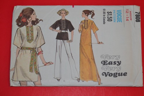 Vogue 7808 sewing pattern, womens tunic or dress, size 12-14, vintage ...