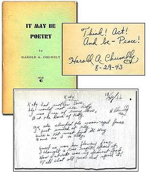 Harold A CHUMBLY, Kenneth Patchen / It May Be Poetry Signed 1st Edition ...