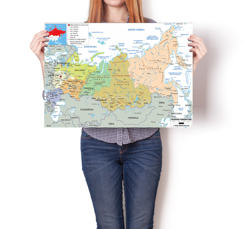 LAMINATED RUSSIA MAP POSTER EDUCATIONAL SCHOOL WALL ART A1 A2 A4 | eBay UK