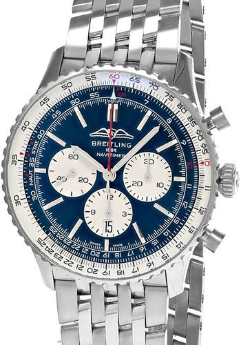 BREITLING Navitimer B01 CHRONO 46mm Blue Dial SS Men's Watch ...