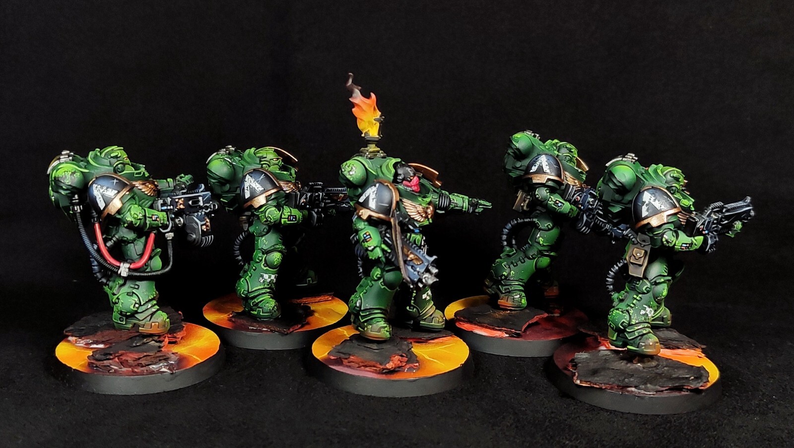 Salamanders Heavy Intercessors painted Warhammer 40k Primaris Space ...