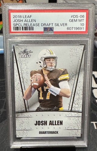 2018 LEAF DRAFT JOSH ALLEN SILVER SPECIAL RELEASE ROOKIE PSA 10 GEM ...