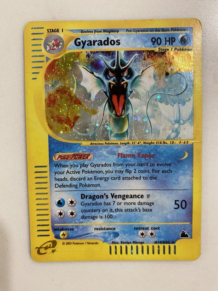 Pokemon Gyarados Skyridge Holo Rare #H10 AMAZING CONDITION | eBay