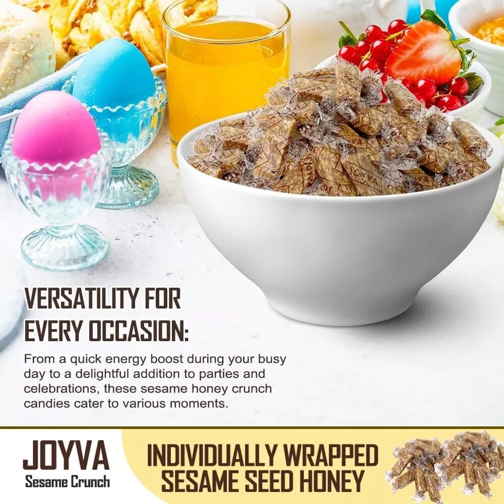 JOYVA Sesame Honey Crunch, Bulk Sweet Candy Individually Wrapped (4 ...