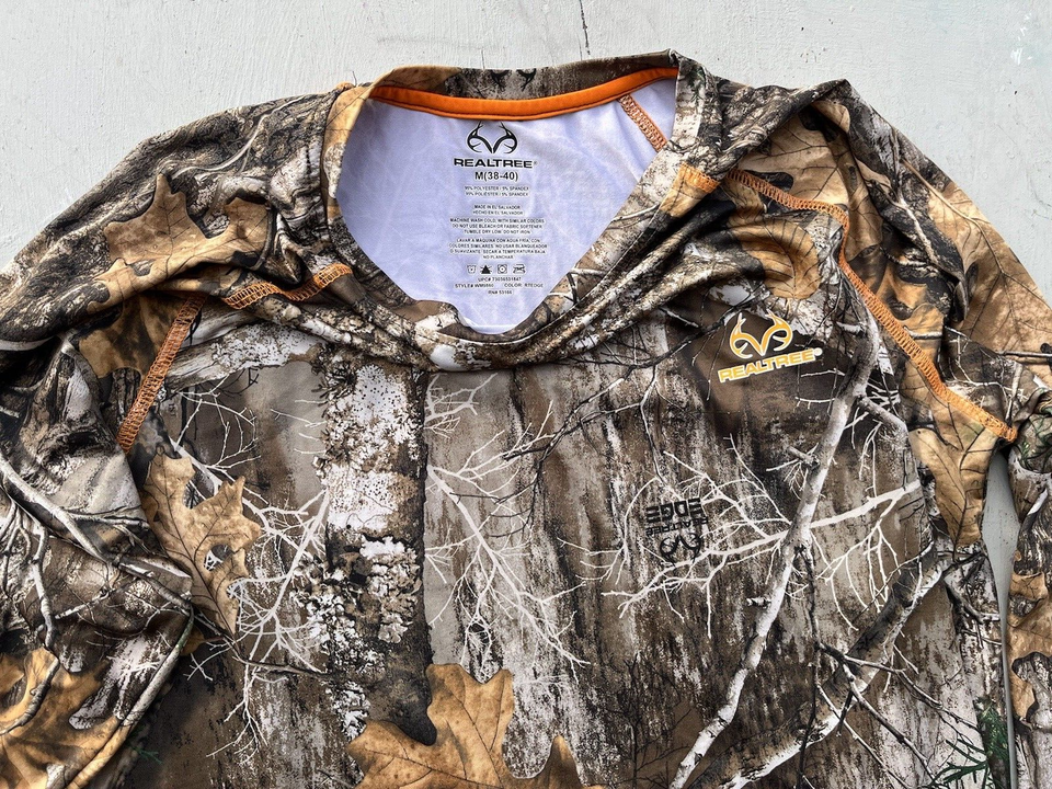 Men's RealTree Camo Foliage LS T-Shirt M Insect Poly Hunt Outdoor Deer ...