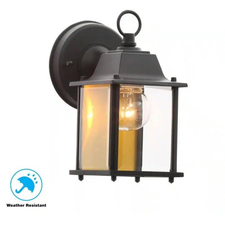 NEW! 8.5" Black Outdoor Coach Wall Lantern Sconce Light with Clear ...