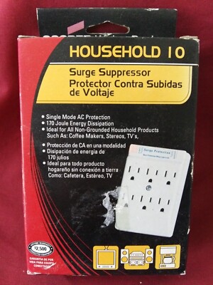 COOPER 1156CG HOUSEHOLD 10 SURGE SUPPRESSOR SINGLE MODE AC PROTEC 170 ...