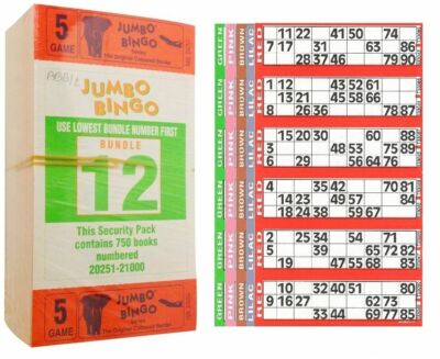 300 5 PAGE GAMES JUMBO BINGO TICKETS 6 TO VIEW JUMBO BINGO BOOKS- 50 ...