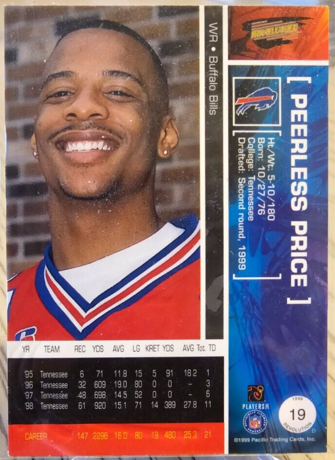 1999 Pacific Revolution Peerless Price RC #19 Buffalo Bills | eBay