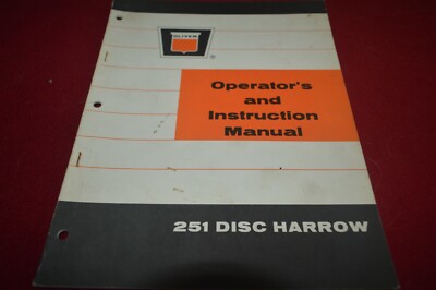 Oliver Tractor 251 Disc Harrow Operator's Manual TBPA green | eBay