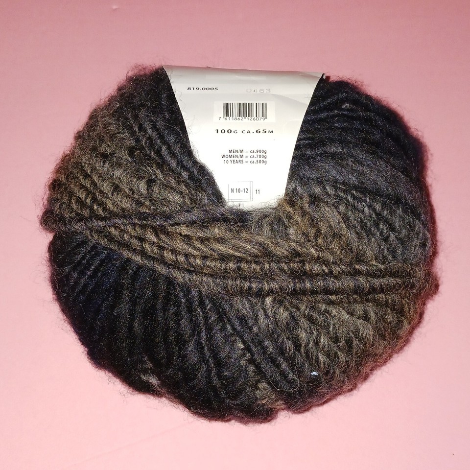 Lang Arenas Yarn Virgin Wool/Acrylic Blend 0463 Dark Brown/Black ...