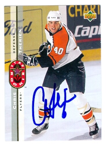 Chris Therien autographed Hockey Card (Philadelphia Flyers) 1994 Upper ...