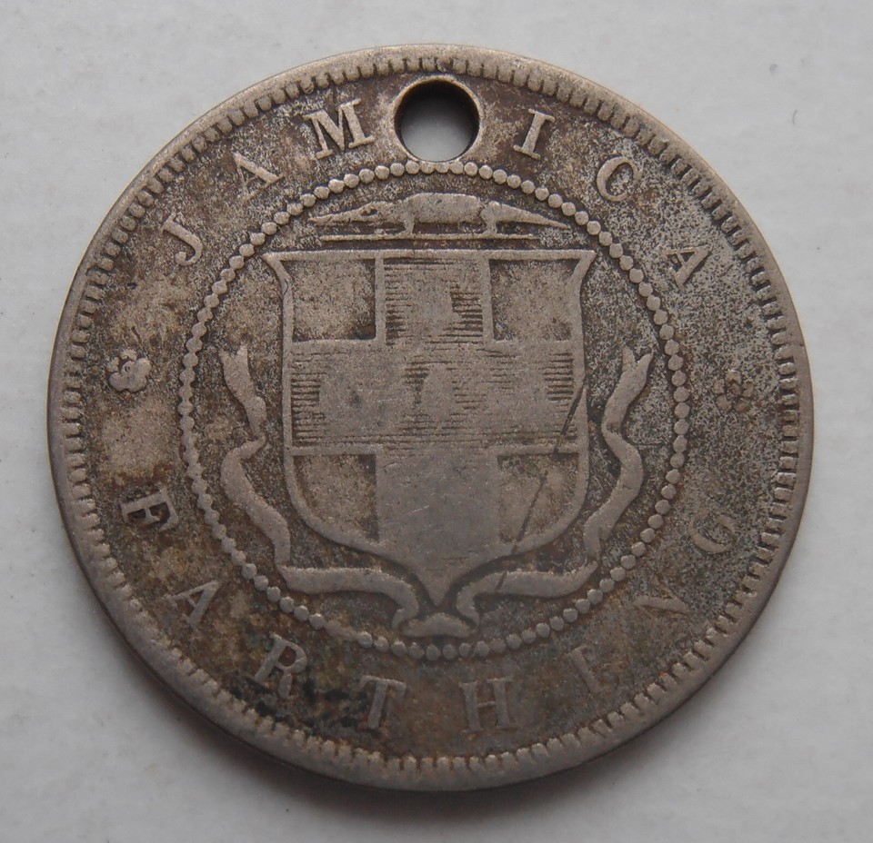JAMAICA 1880 FARTHING HOLED | eBay