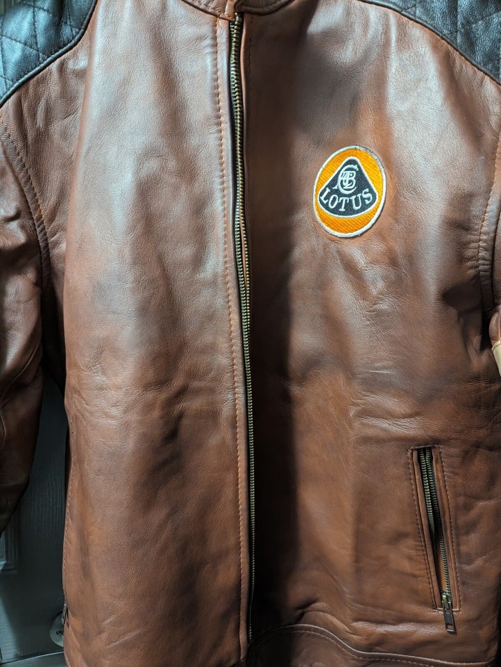 Classic Lotus Biker Racing Leather Jacket | eBay