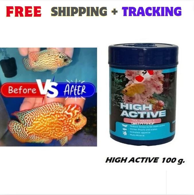 High Active Thai Mineral Fish Food Cichlid Goldfish Flowerhorn Betta ...