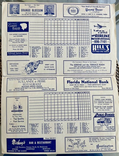 1964 Spring Training Souvenir Score Card Program Mets Cardinals Pirates ...