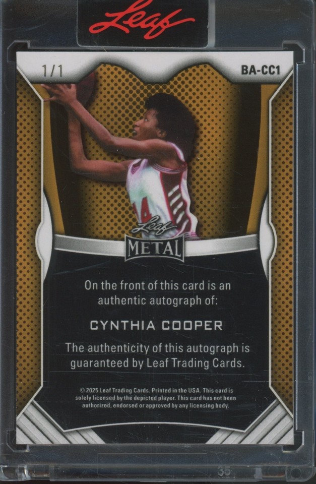 2025 Leaf Metal Lava Purple Cynthia Cooper 1/1 Auto Autograph | eBay