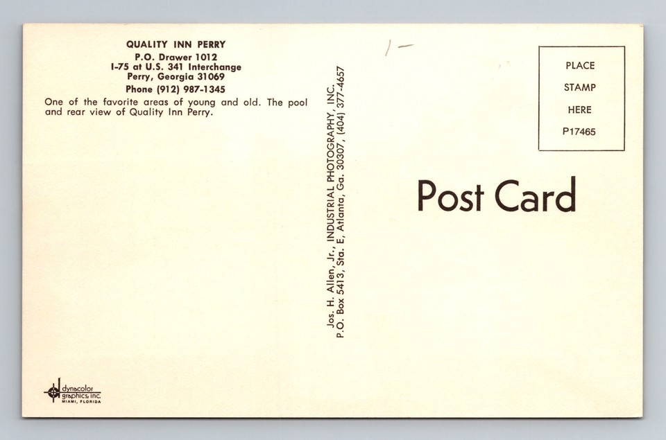 Perry GA-Georgia Quality Inn Perry Vintage Postcard Standard Postal ...