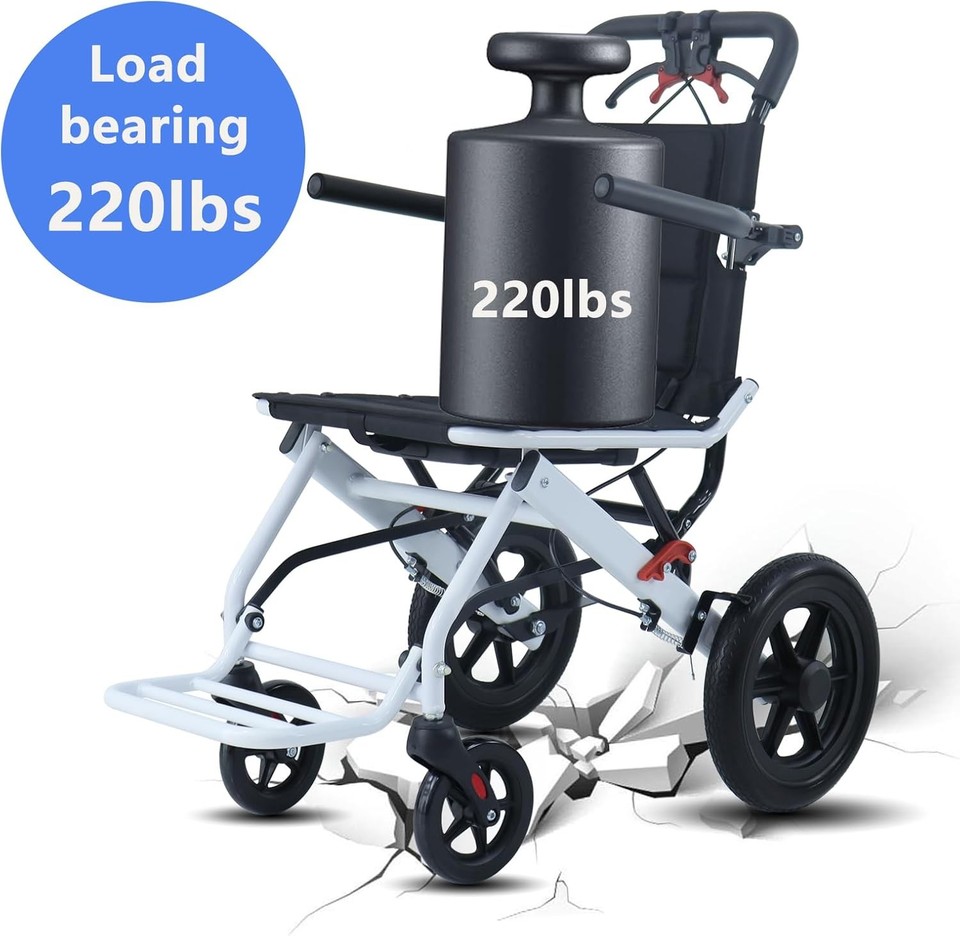 Foldable Lightweight Portable Transport Wheelchair Travel Wheelchair ...