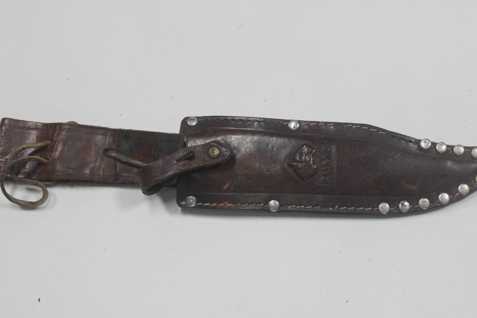Vintage Puma Bowie 6396 Hunting Knife 1960's w/Leather Sheath Pumaster ...