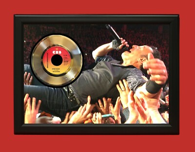 Bruce Springsteen Poster Art Wood Framed 45 Gold Record Display C3 | eBay