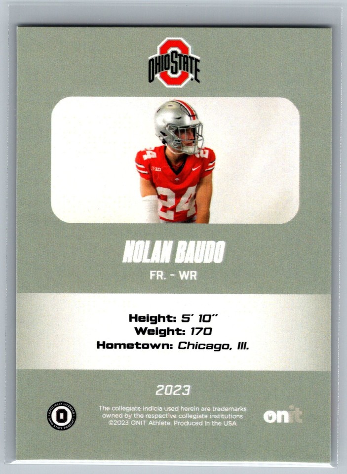 Nolan Baudo 2023 ONIT Ohio State Buckeyes #79 Football Card RC Rookie ...