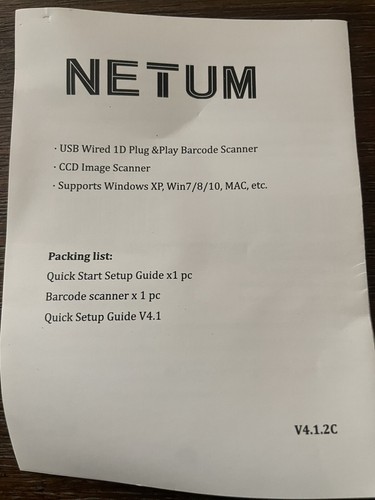 Netum Barcode Scanner NT-1330 | eBay
