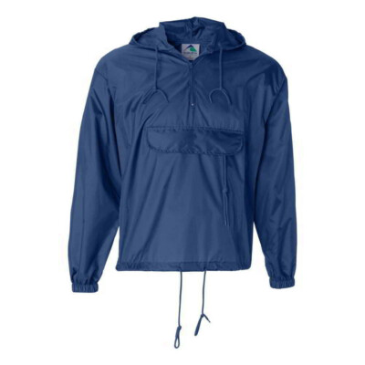 Augusta Sportswear Packable Half-Zip Hooded Pullover Jacket 3130 - Royal - Small | eBay