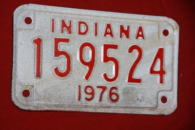 1976 INDIANA License Plate *** Motorcycle *** '76 IND | eBay