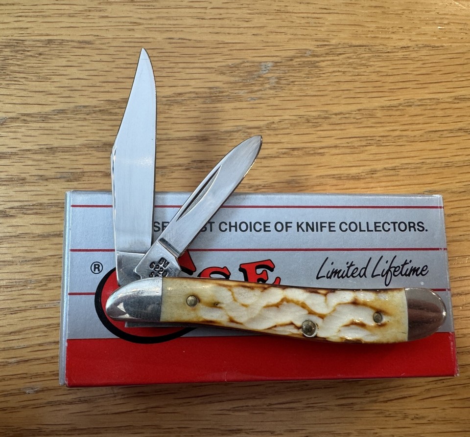 CASE BURNT WOOD PEANUT KNIFE NEVER USED IN BOX # BW 6220 SS D6 | eBay